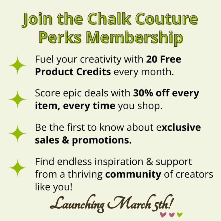 Become a Chalk Couture Perks Member & Be Part of the Best Creator ...